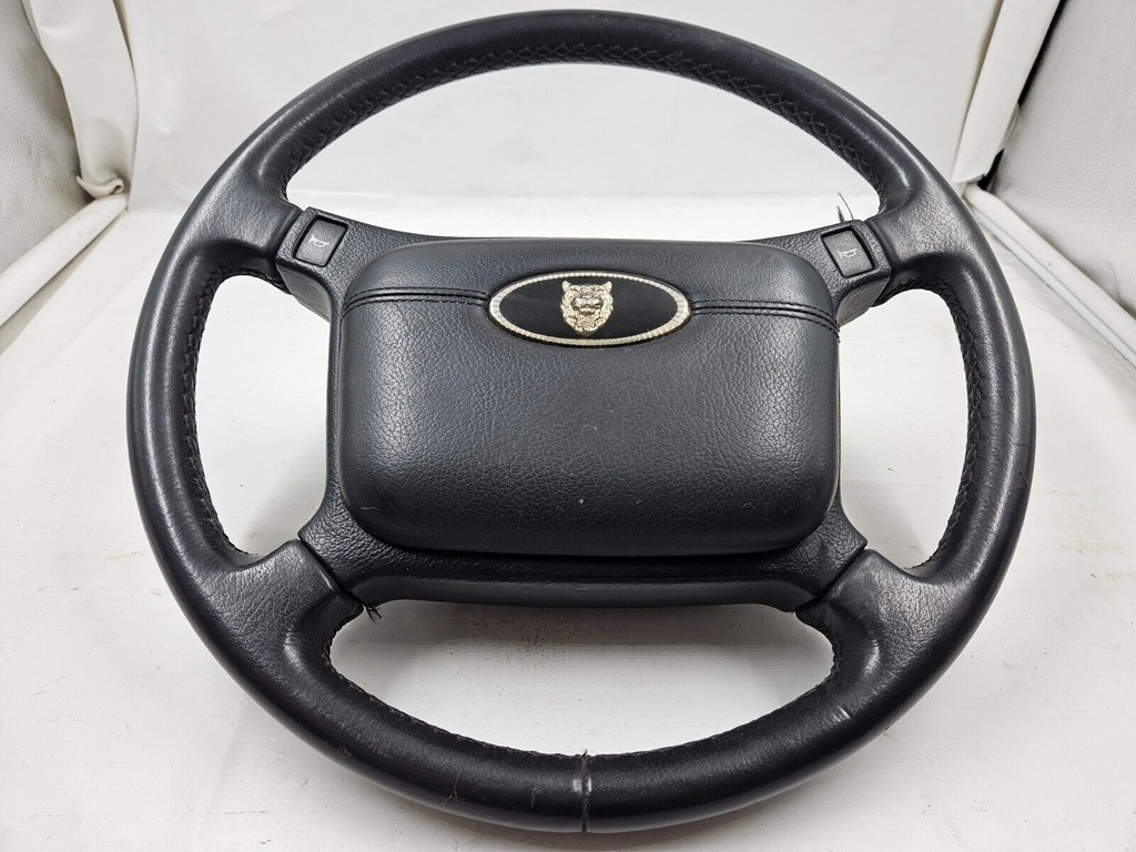 JAGUAR XJS V12 FACELIFT STEERING WHEEL BLACK LEATHER HORN BUTTON ...